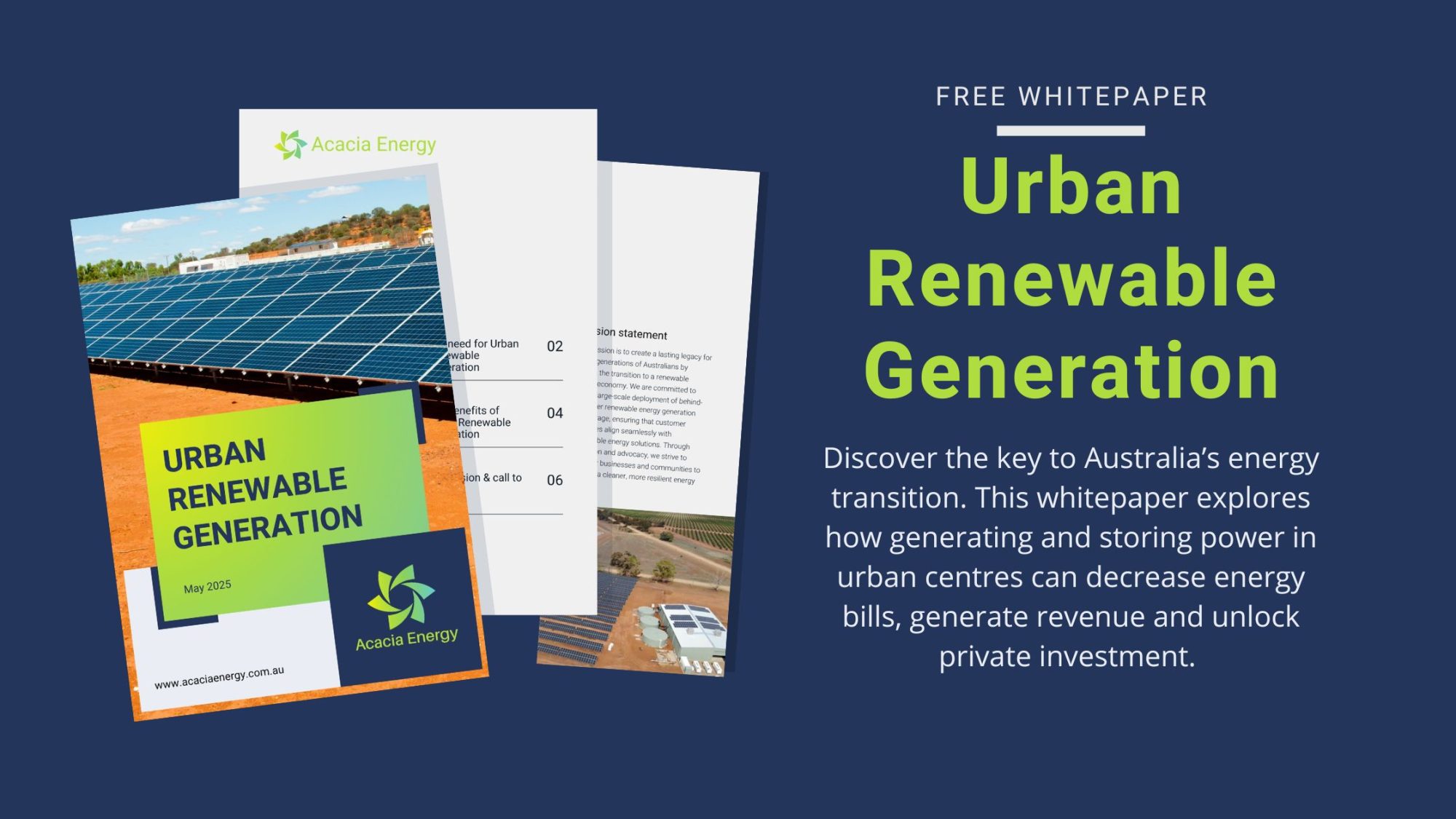 Whitepaper: Urban Renewable Generation | Acacia Energy